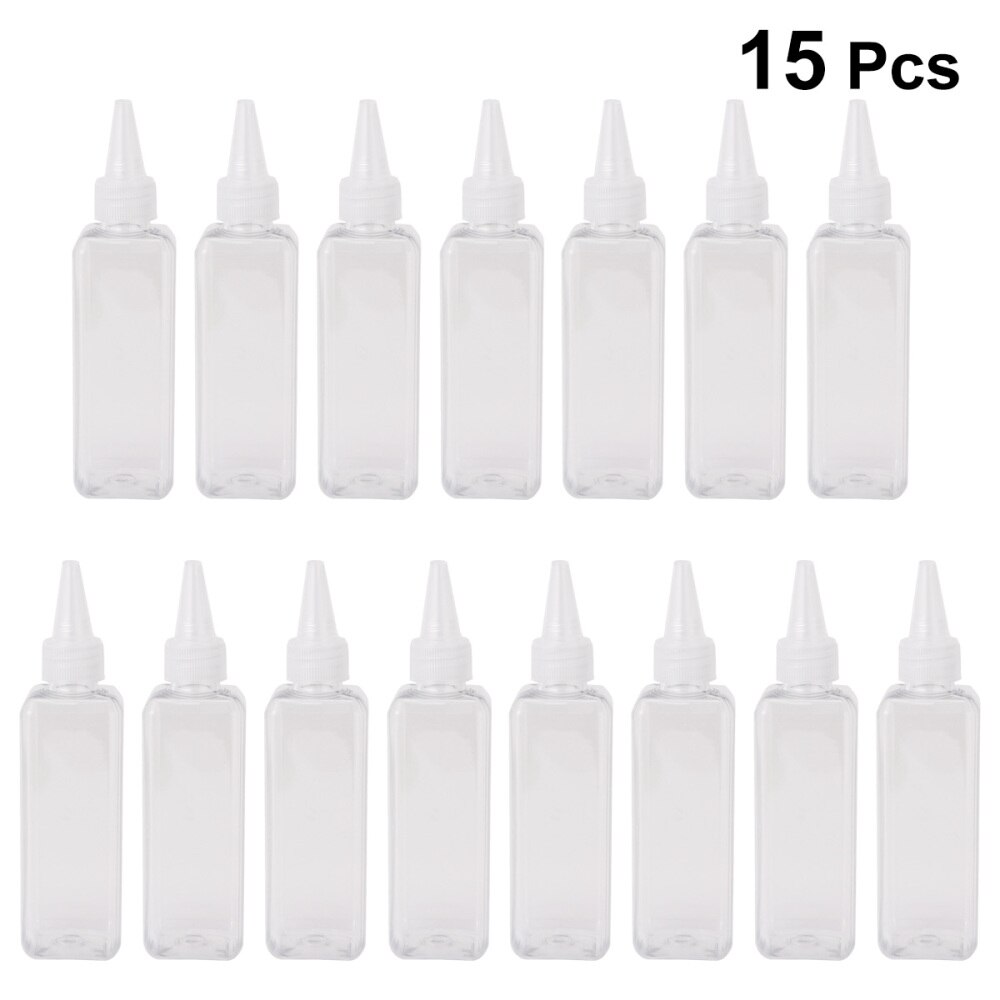 15pcs 100ml Square Hair Dye Bottles Clear Plastic ... – Vicedeal