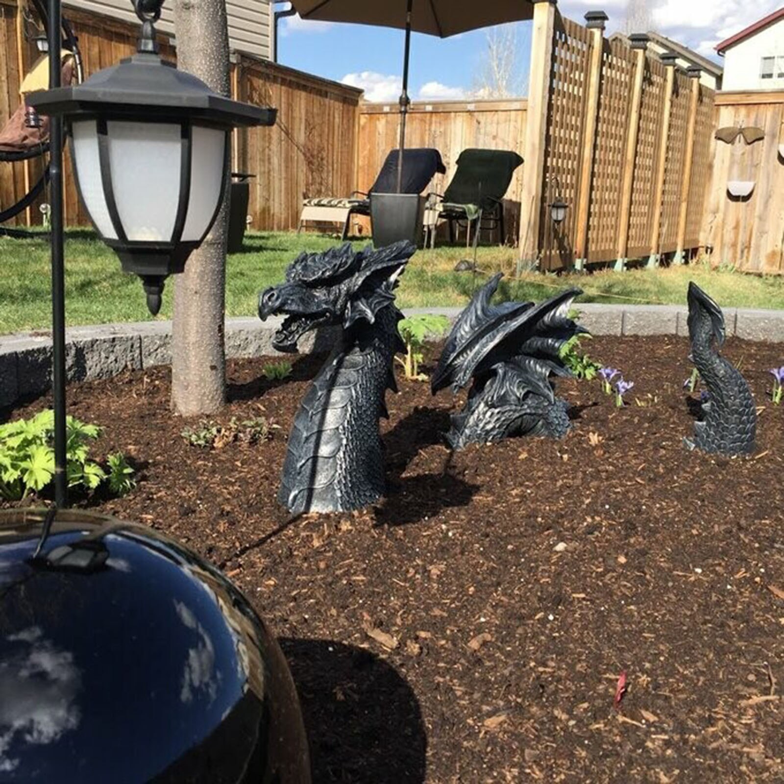 40# Garden Dragon Outdoor Statues The Gothic Of Ca... – Grandado
