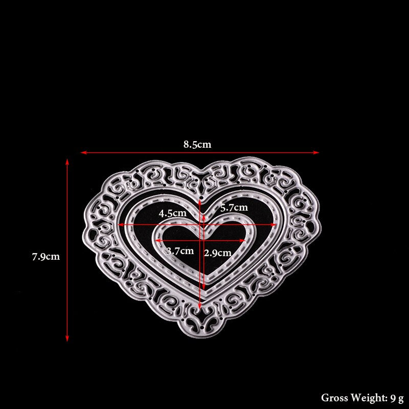 ABOOM 3PCS Love Heart Cutting Dies Stencils Templa... – Vicedeal