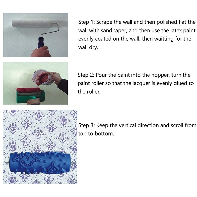 1Pc 5 Inch Embossed Paint Roller Sleeve Wall Textu... – Vicedeal