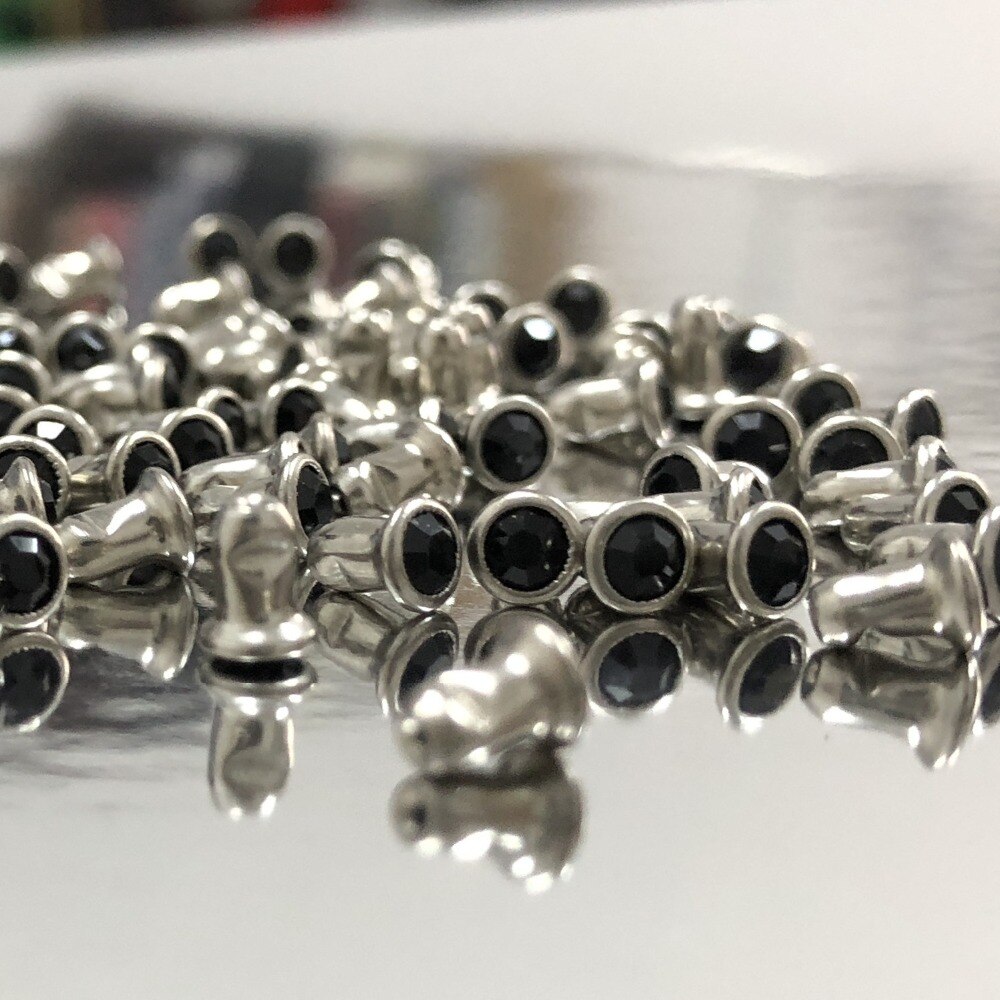 Coming 100PCS 4MM Black CZ+++ Hardware Rivets Crys... – Grandado