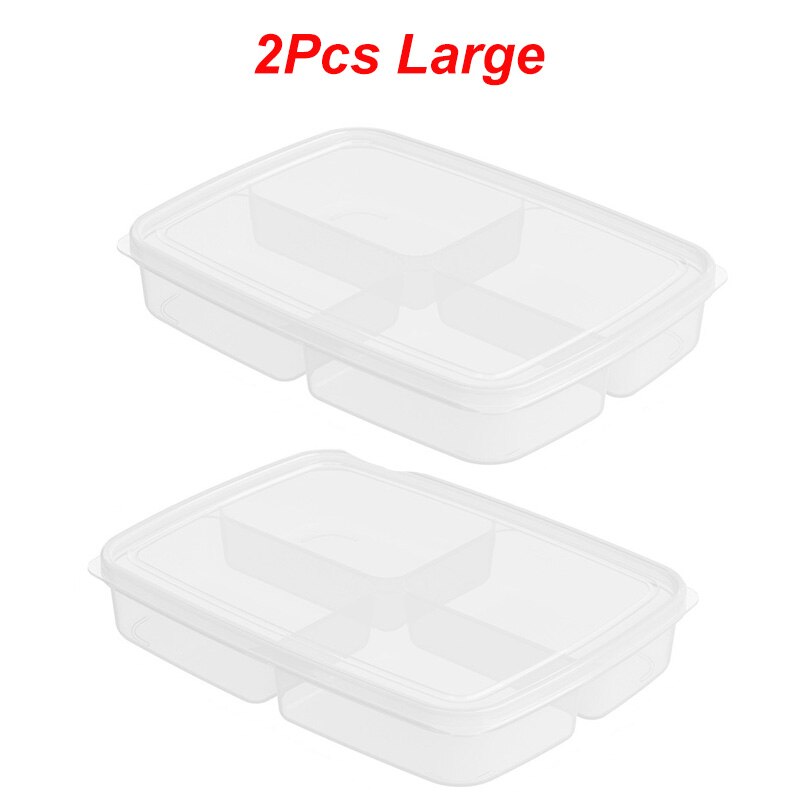 4 grids Clear Refrigerator Storage Box Stackable S... – Grandado