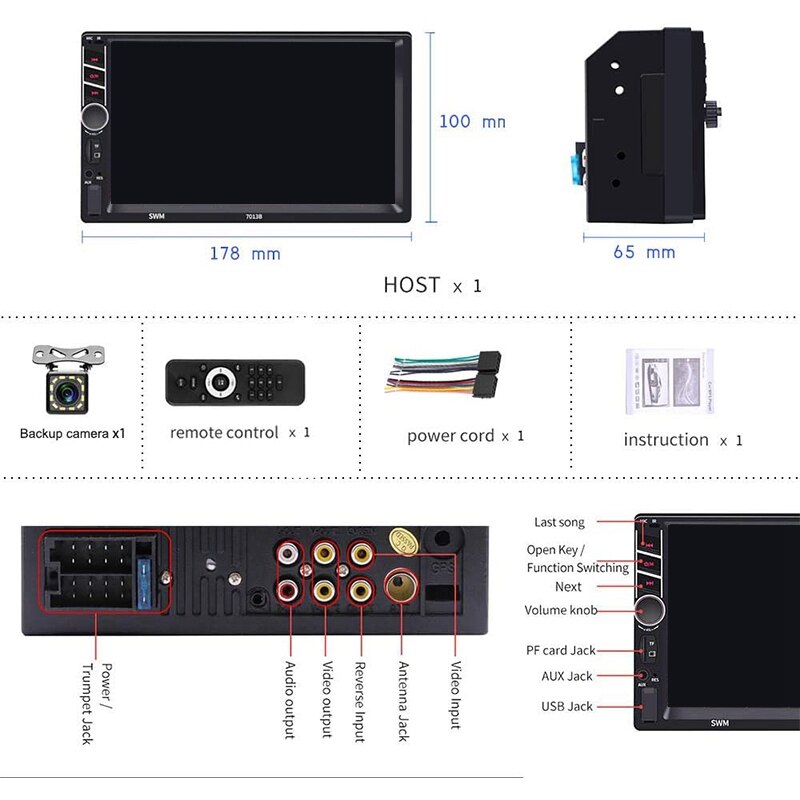 Double Din Car Stereo Radio 7 Inch Press Screen D-... – Grandado
