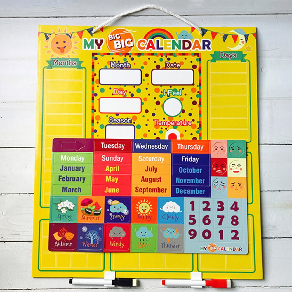 1 Set English Weather Calendar Toy Funny Calendar ... – Grandado