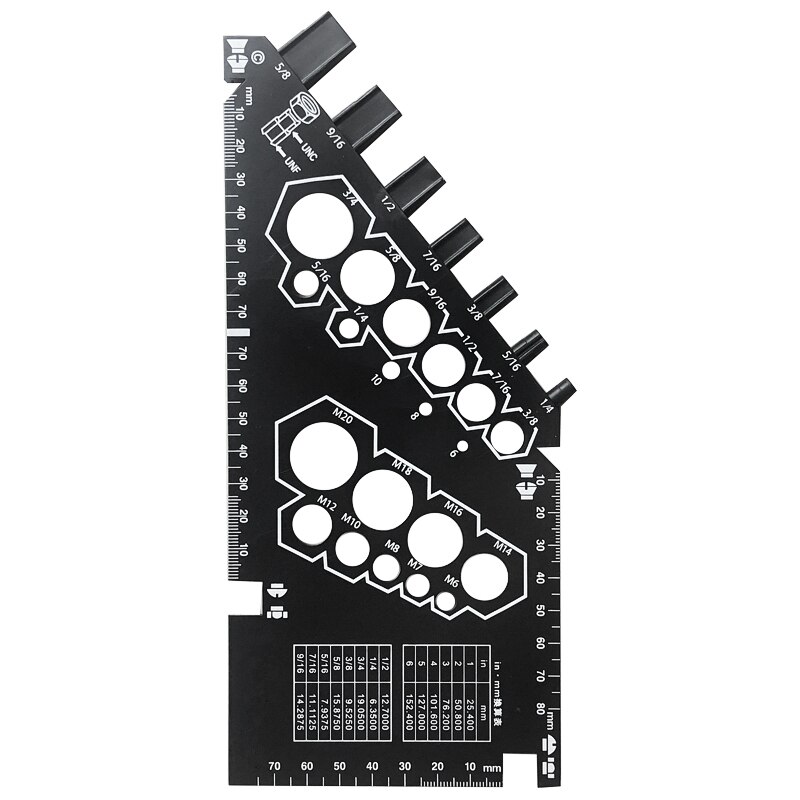 Bolt Nut Gauge ABS Plastic Square Ruler Inch/Metri... – Grandado