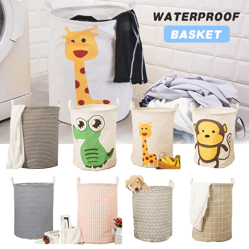 Praktische Ronde Wasmand Met Belemmeren Dier Decor... – Vicedeal