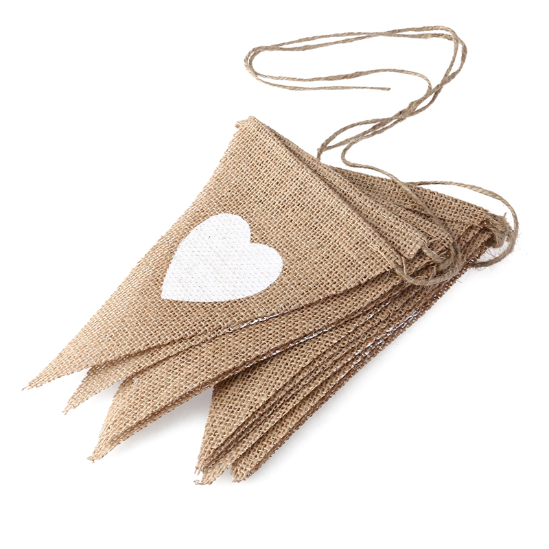 13pcs Jute Fabric Bunting Banner White Hart Flags ... – Vicedeal
