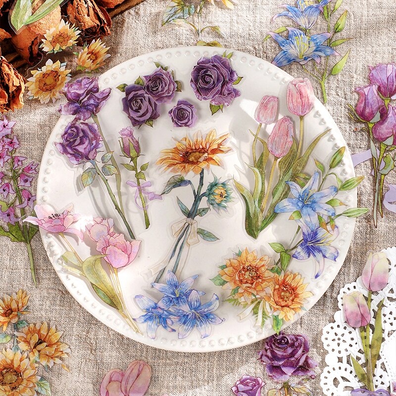 Dimi 10Sheets Flowers Sticker Pack Chrysanthemum T... – Grandado