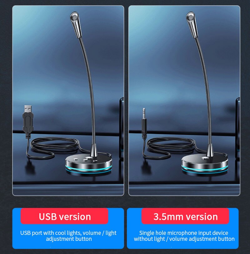 W33 Microfoon Computer Desktop 360 ° Vrij Aanpasse... – Vicedeal