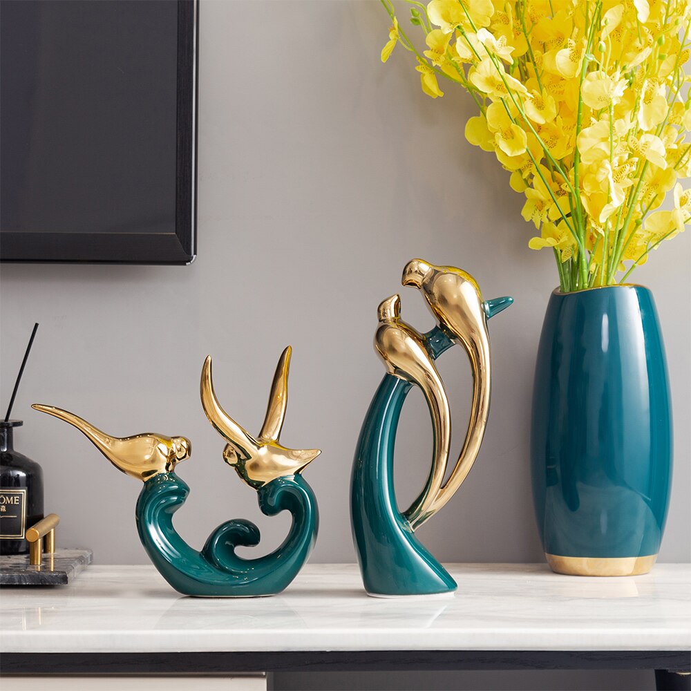 Modern Abstract Love Bird Statue Animal Sculpture ... – Grandado