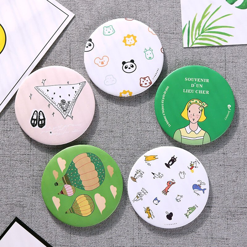 2 Types Chic Cartoon Makeup Mirrors Brand Folding ... – Grandado