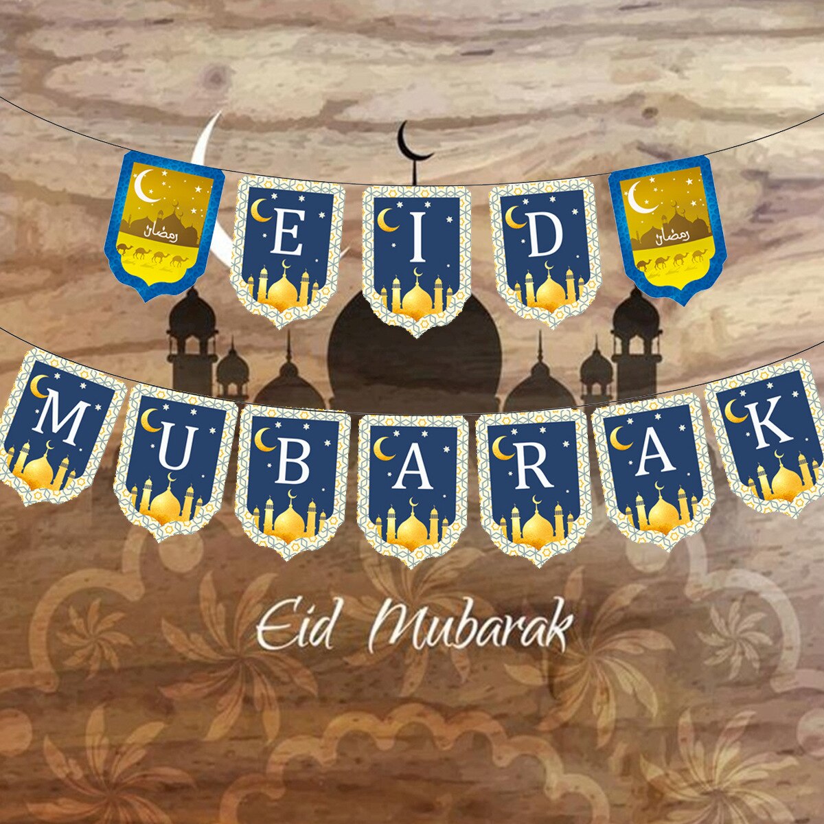 Eid Mubarak Banner Ramadan Kareem Decor Wall Hangi... – Grandado