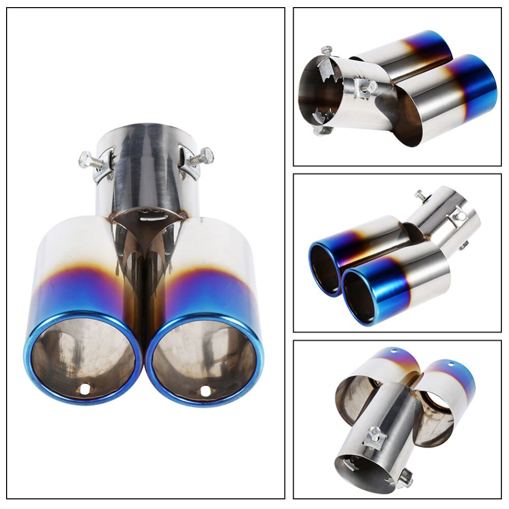 1 Pcs Universele Rvs Auto Achter Dual Outlets Uitl... – Grandado