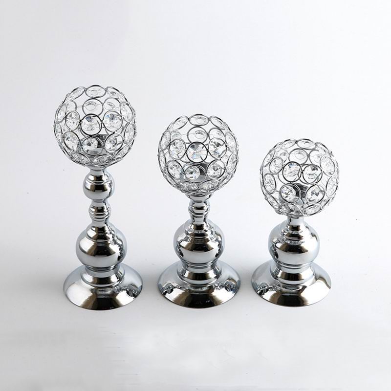 Peandim Crystal Silver Candle Holder Romantic Part... – Vicedeal