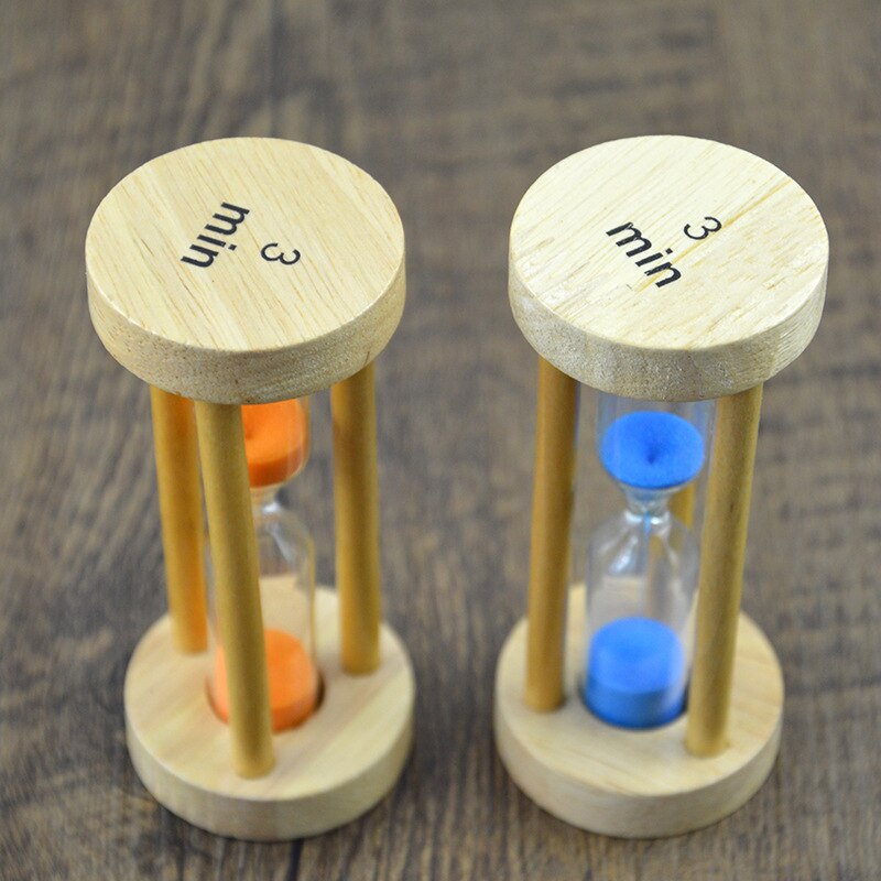 Small Square Log Base Hourglass 1/3/5 Minutes Time... – Grandado