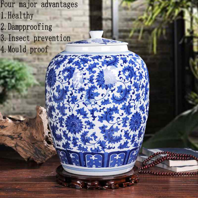 Large 10kgs capacity chinese blue and white porcel... – Vicedeal