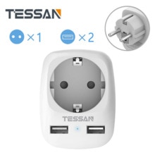 Tessan reseadapter mini-uttag med 2 usb-laddningsp... – Vicedeal
