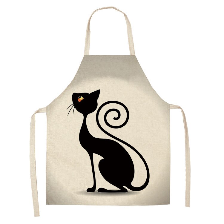 Cartoon Cute Cat Apron Kitchen Apron Printed Sleev... – Grandado