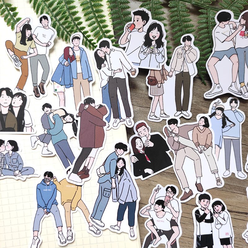 Cute Couple Diary Sticker DIY Scrapbooking journal... – Vicedeal