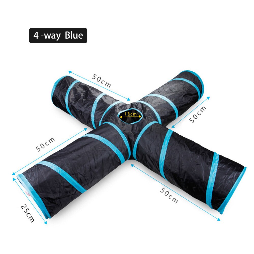 Pet Cat Tunnel Tube Cat Toys 2/3/4/5-way Collapsib... – Grandado