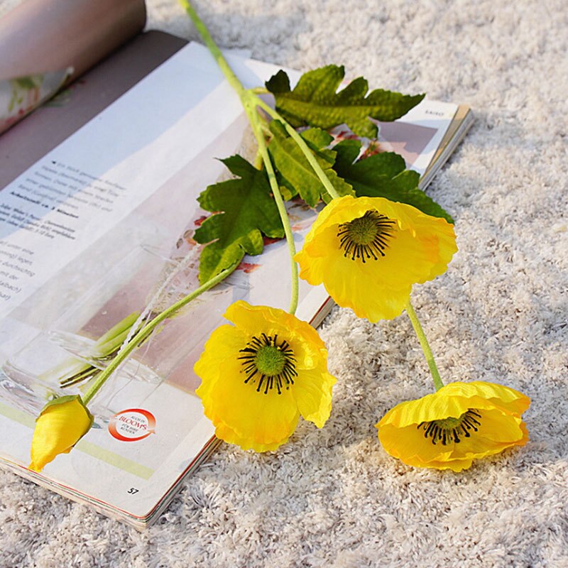 Artificial Flower Mini Poppies Simulation Silk Flo... – Grandado