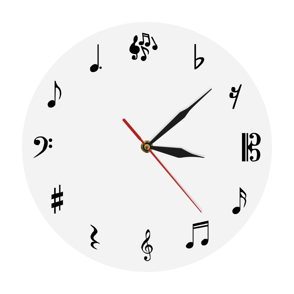 1Piece Music Notes Modern Wall Clock Acrylic Wall ... – Grandado