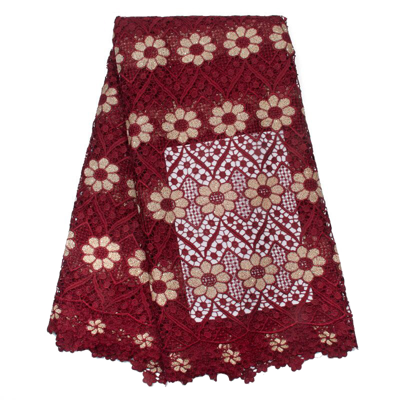 Nigerian bride lace fabric lace French cut-out lac... – Grandado