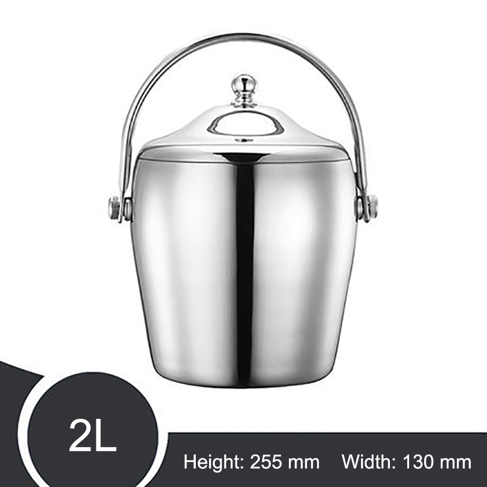 Double Walled Stainless Steel Ice Bucket Beer Cool... – Vicedeal