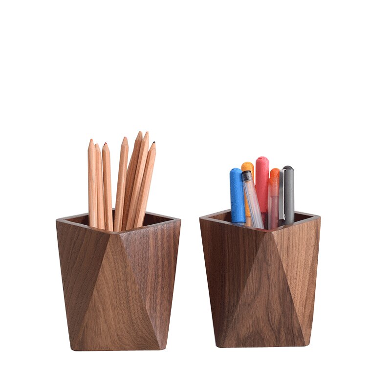 Nature Walnut Wood Pen Holder Desk Writing Station... – Vicedeal