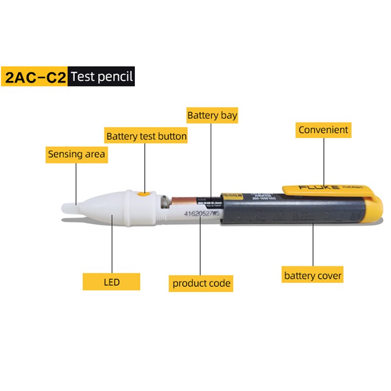 FLUKE 2AC-C2 VoltAlert Non Contact Voltage Detecto... – Vicedeal