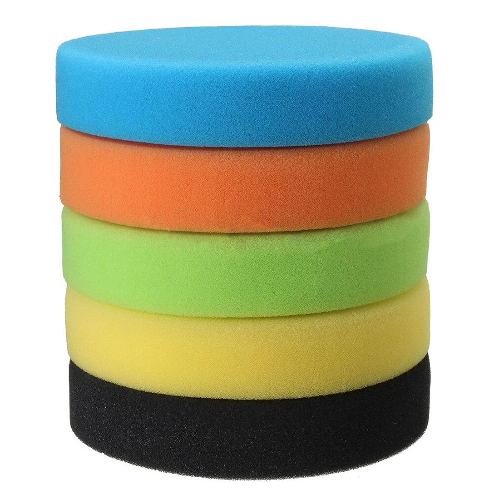 5 Pcs/Set 5-Inch Flat Sponge Buff Buffing Pads Pol... – Grandado