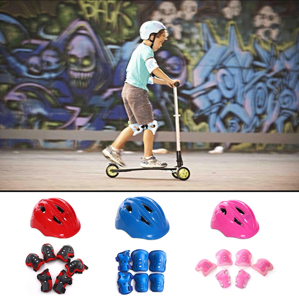 Kids Safety Helmet Knee Elbow Pad Sets Children Cy... – Vicedeal