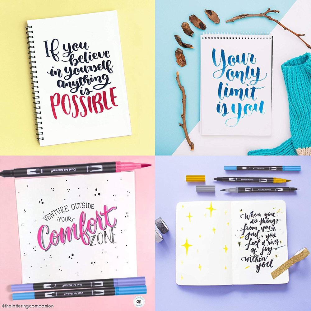 36 Coloring Pens Dual Brush Pens Felt Tip Pens Art... – Grandado