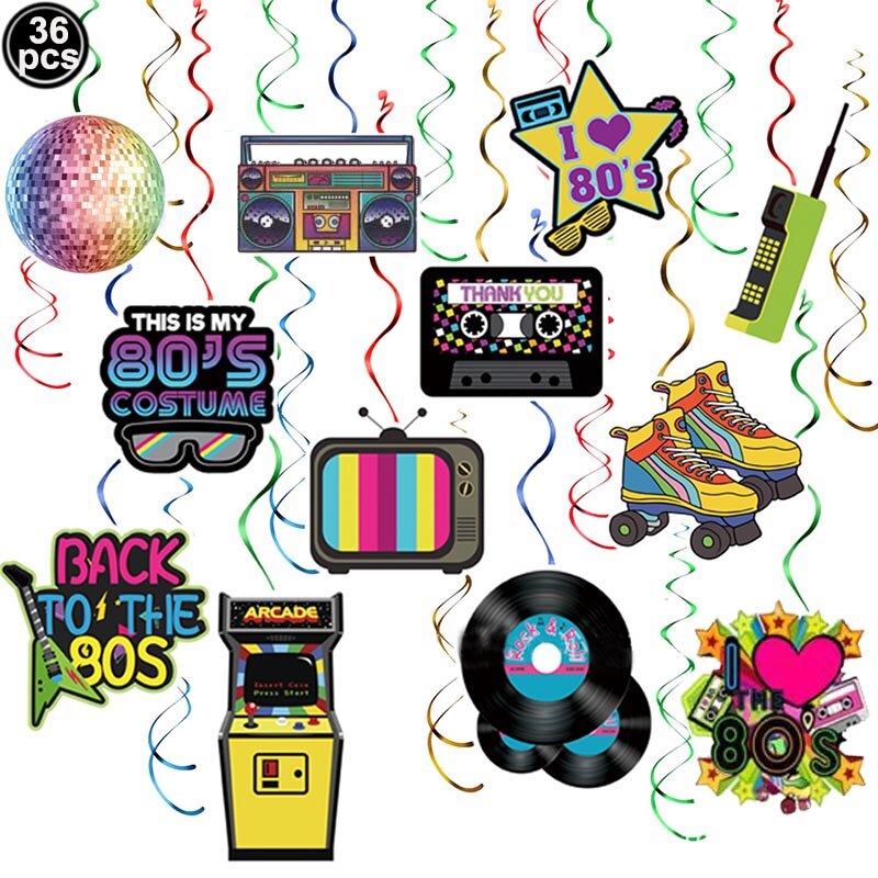 21pcs/set 80s Party Photo Booth Props with Wooden ... – Grandado