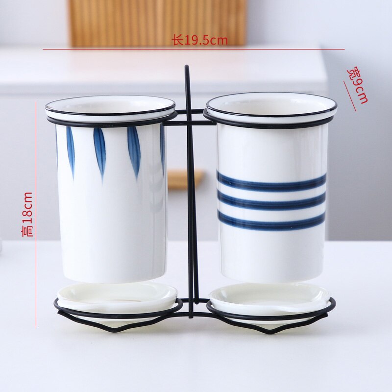 Recipiente de especiarias cerâmica jar rack chopst... – Vicedeal