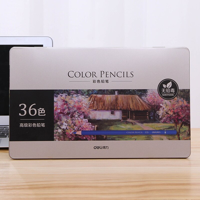 DELI Color Pencil Art Coloring Painting Wooden Col... – Vicedeal