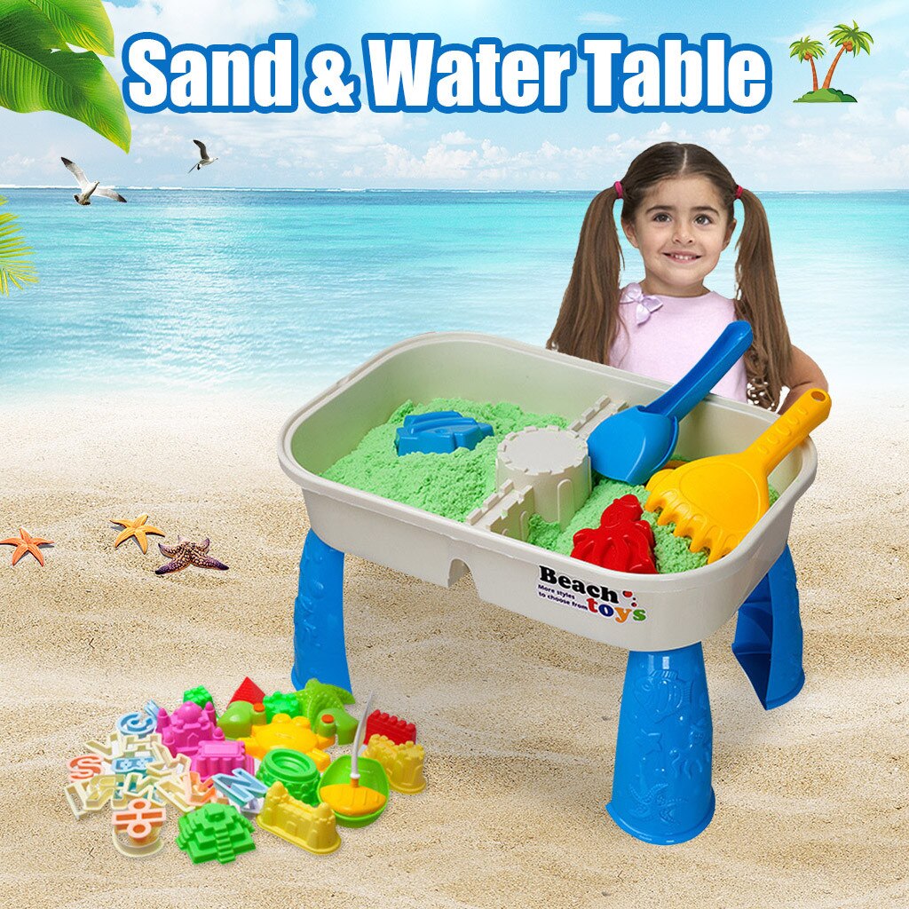 Sand & Water Table Outdoor Garden Sandbox Set Play... – Grandado