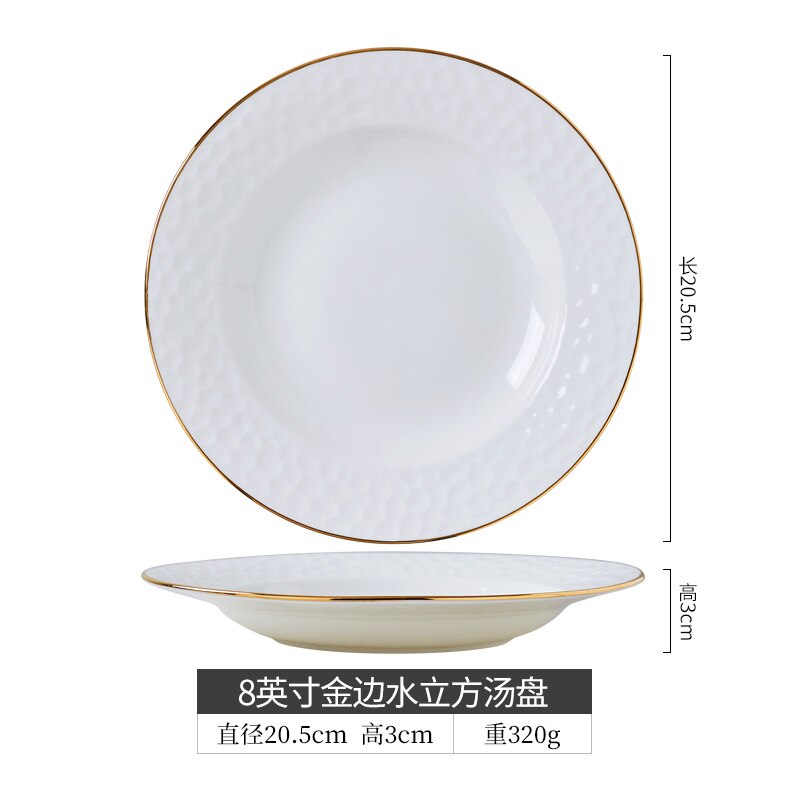 Ceramic Flat Steak pasta Plate Round Dinner Plates... – Grandado