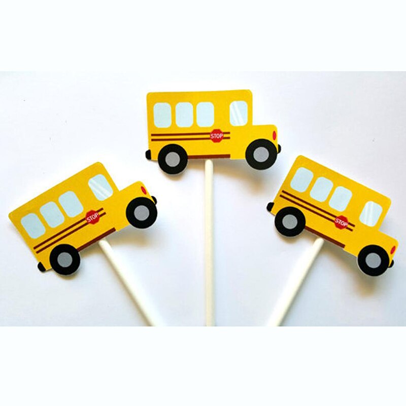 School Bus Cupcake Toppers Back to school Party Su... – Grandado