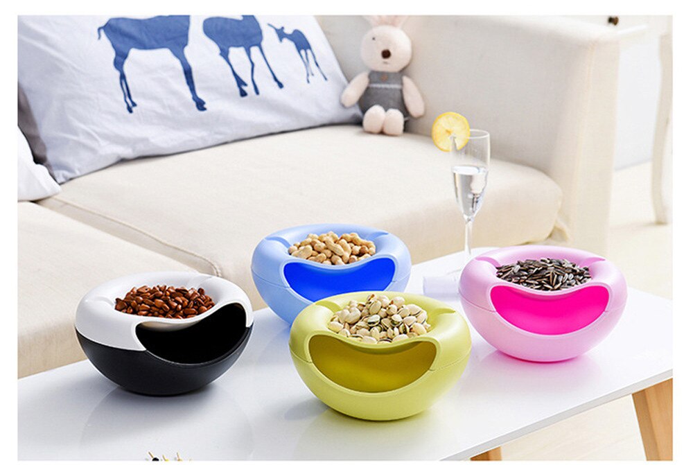 Desktop Shape Lazy Snack Bowl Plastic Double Layer... – Vicedeal