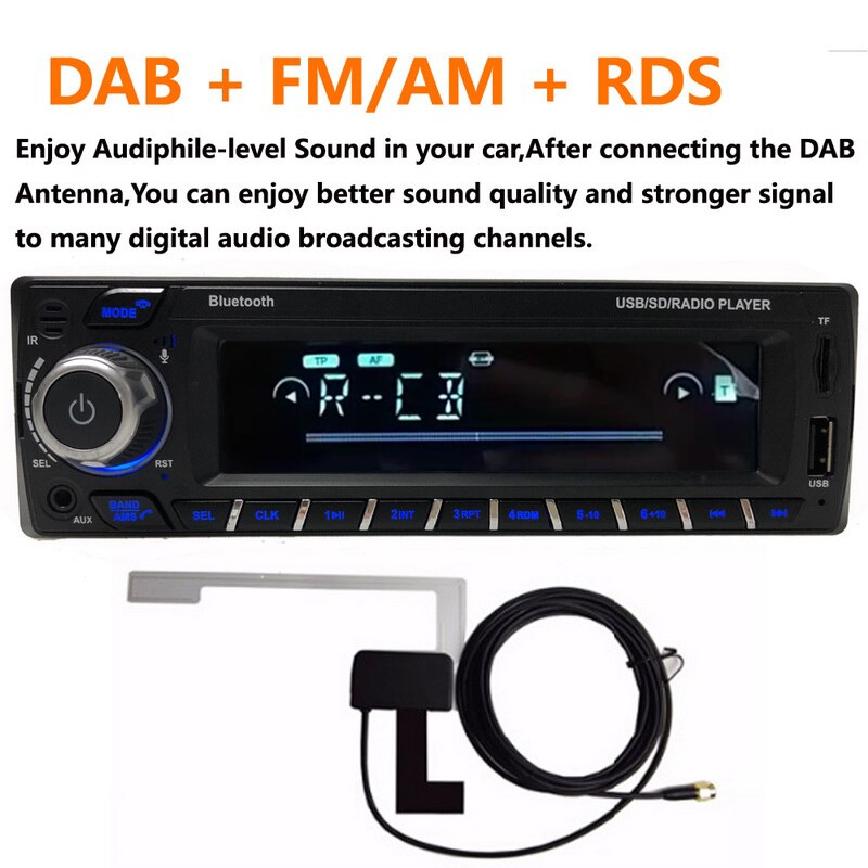 Écran LCD RDS 1 Din autoradio DAB + voiture Blueto... – Grandado