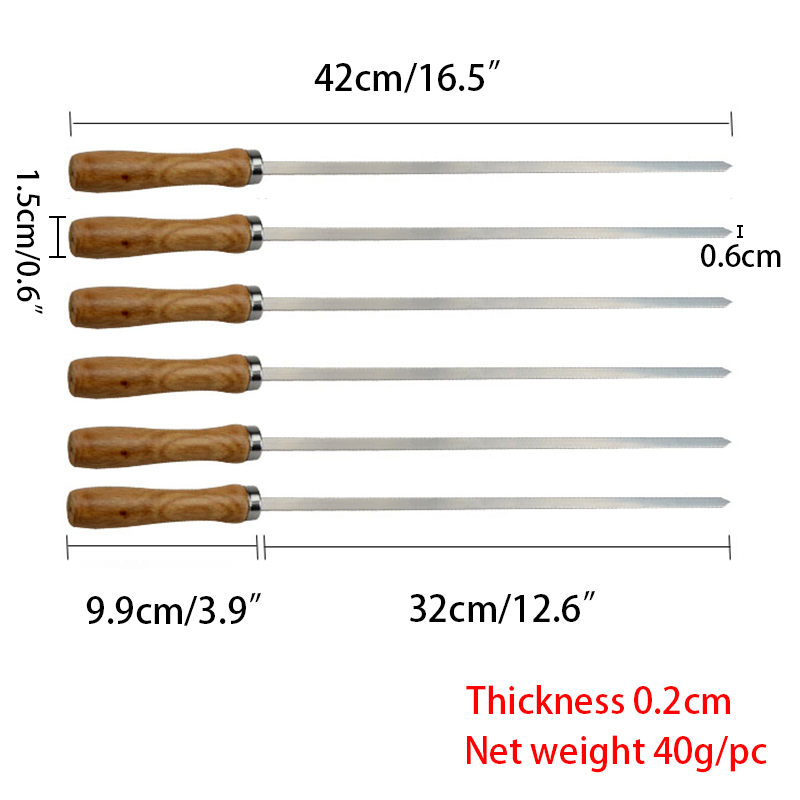 Hout Bbq Skewer16.5in 42Cm Platte Spiesjes Bbq Naa... – Grandado