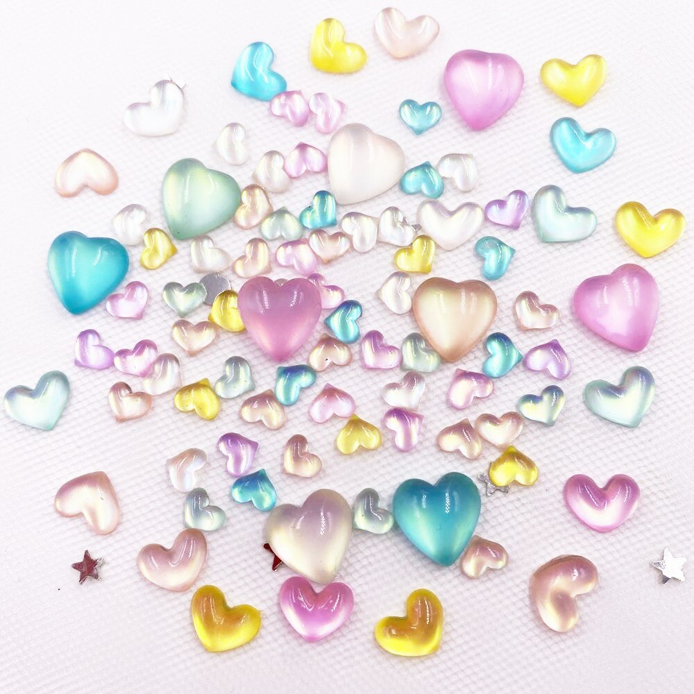 Resin 3D Colorful Mini LOVE Heart Gems Flatback Fr... – Vicedeal