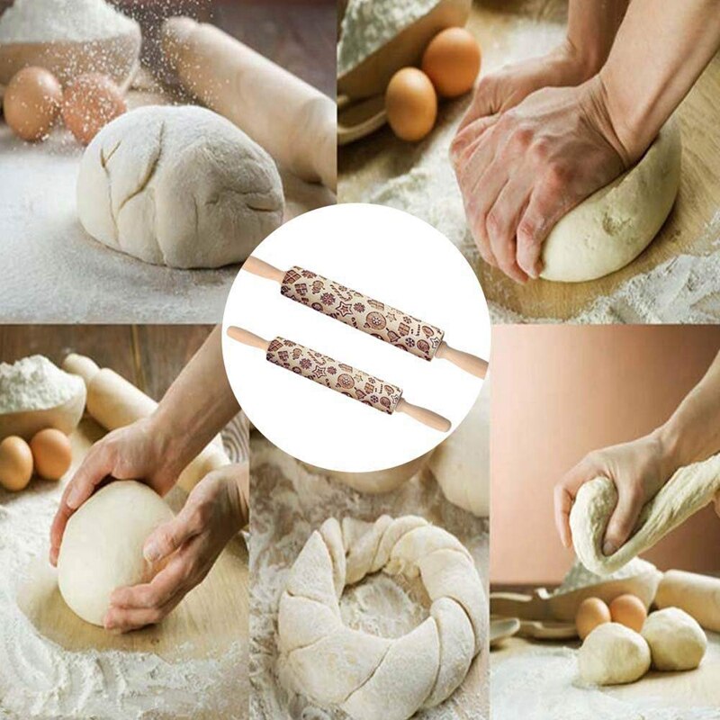 Weihnachten Holz Rolling Pins, Weihnachten baum Fo... – Vicedeal