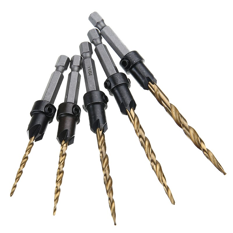 5pcs High-carbon Steel Edger Sink Drill Bit Set HS... – Grandado