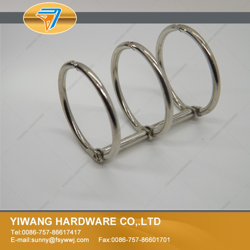 Nickel plated calendar ring binder 40mm lenght 3 r... – Grandado