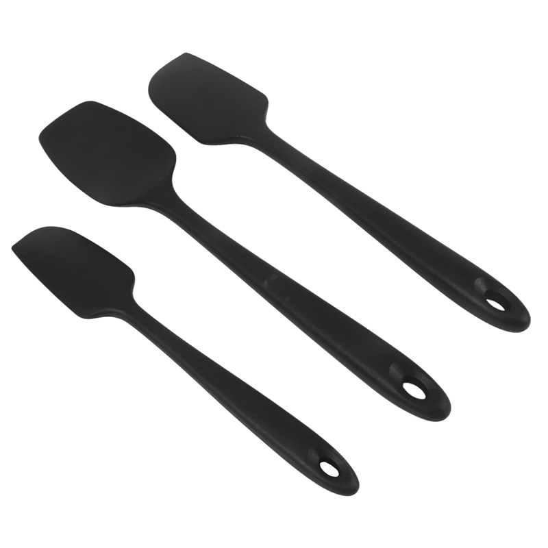 3-Piece Black Silicone Spatula Set - 600Fahrenheit... – Grandado