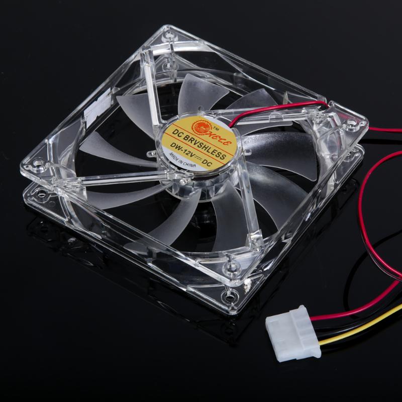 4 LED Light Quad PC Computer Clear Case Cooler Fan... – Grandado