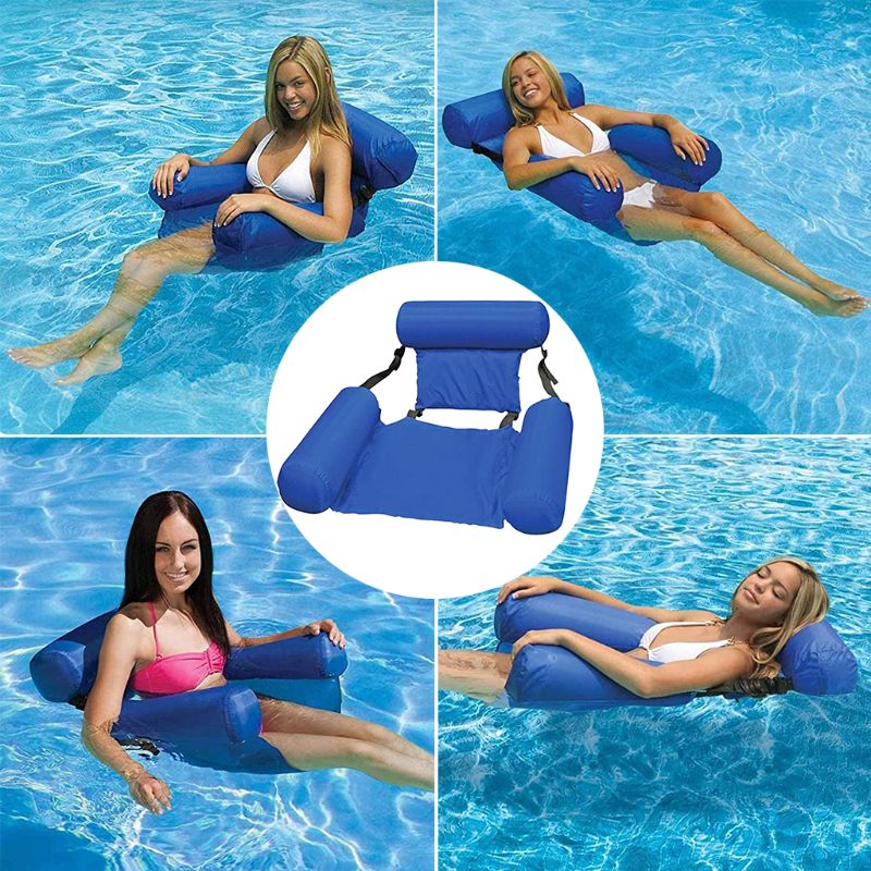 PVC Summer Inflatable Folding Floating Row Beach Water Sports Lounger ...