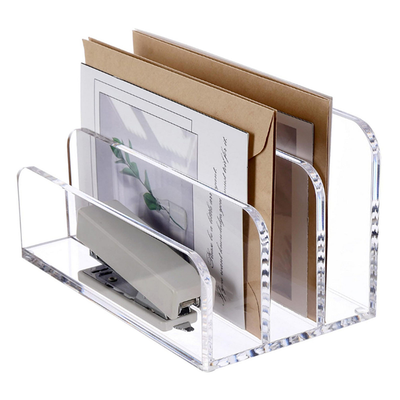Acrylic Mail Organizer File Sorters For Desk 3-Sec... – Grandado